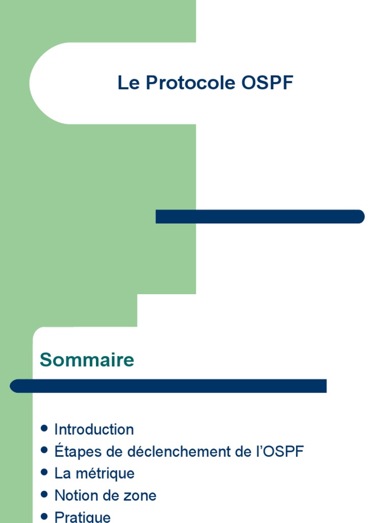 Le Protocole OSPF | PDF | Protocole sur la couche réseau | Ingénierie ...