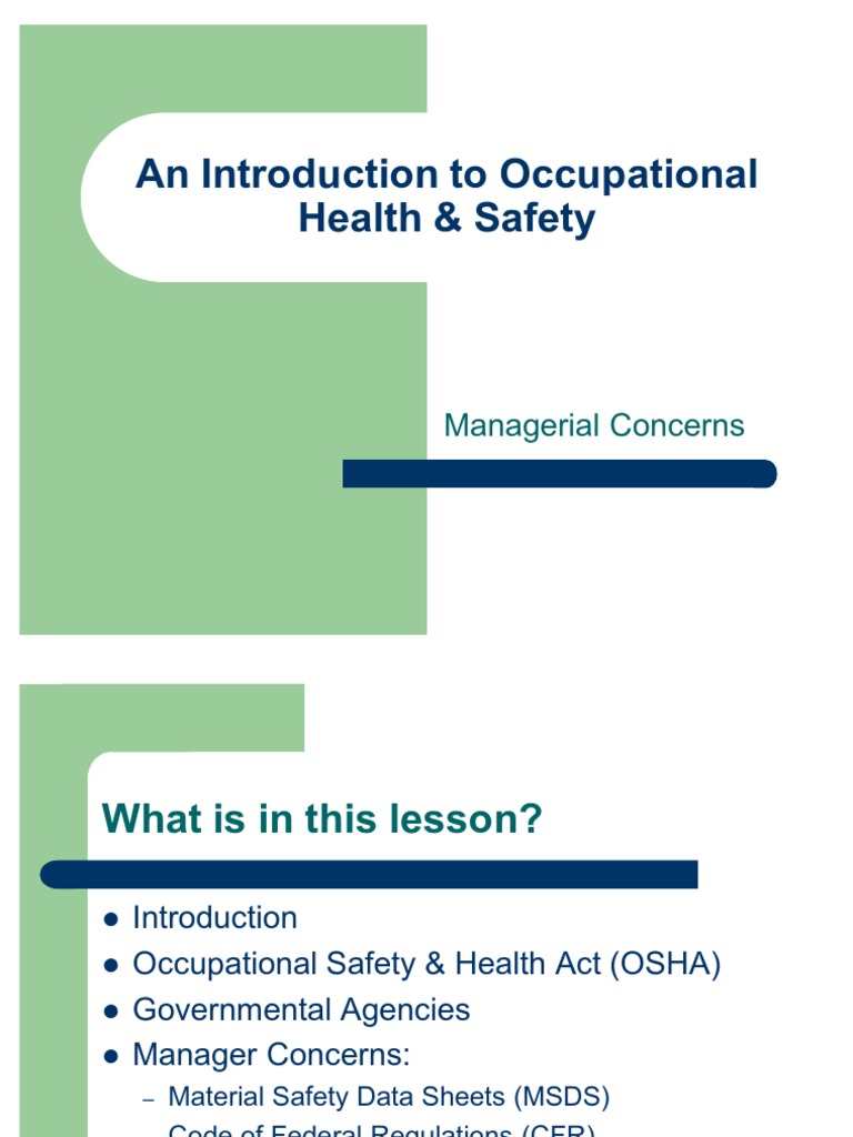 An Introduction To Occupational Health & Safety | PDF | Occupational ...