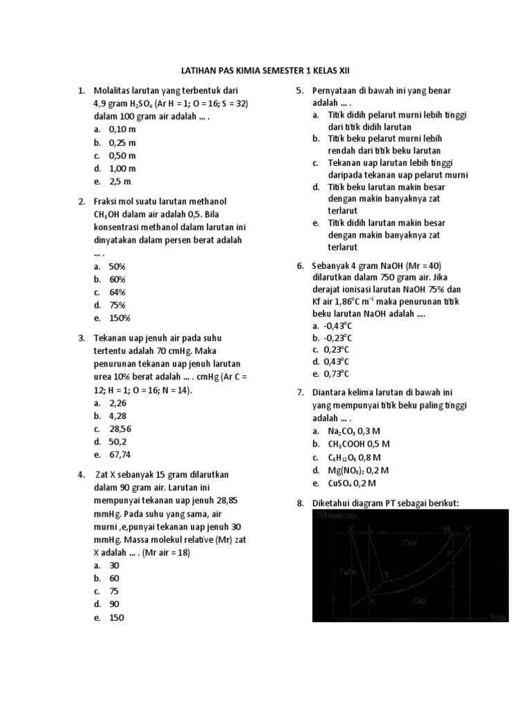 Latihan PAS Gasal Kelas XII | PDF