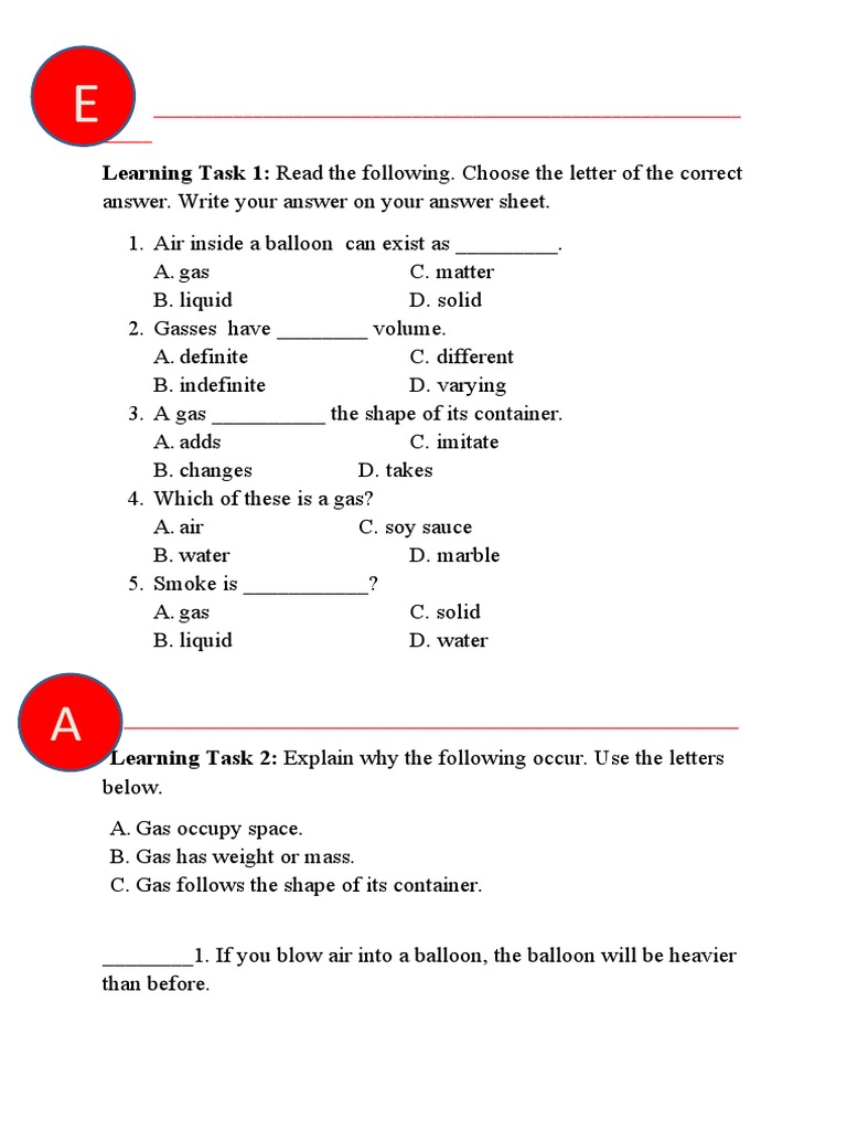 Gas Properties Quiz for Students | PDF | Foreign Language Studies ...
