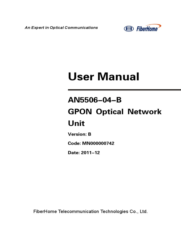 User Manual An5506 04 B Gpon Optical Network Unit Pdf Ip Address