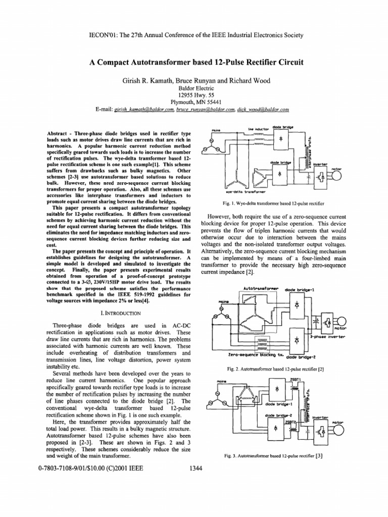 Compact 12-Pulse Rectifier Design | PDF | Rectifier | Transformer