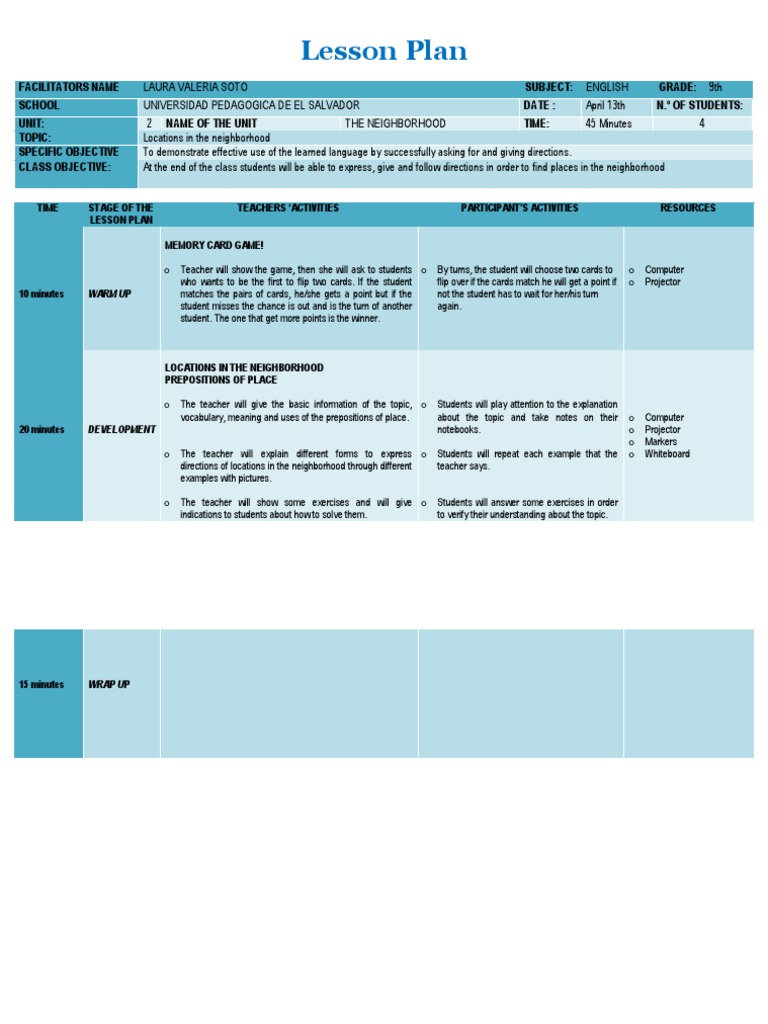 Lesson Plan Didactics 18 | PDF | Lesson Plan | Applied Psychology