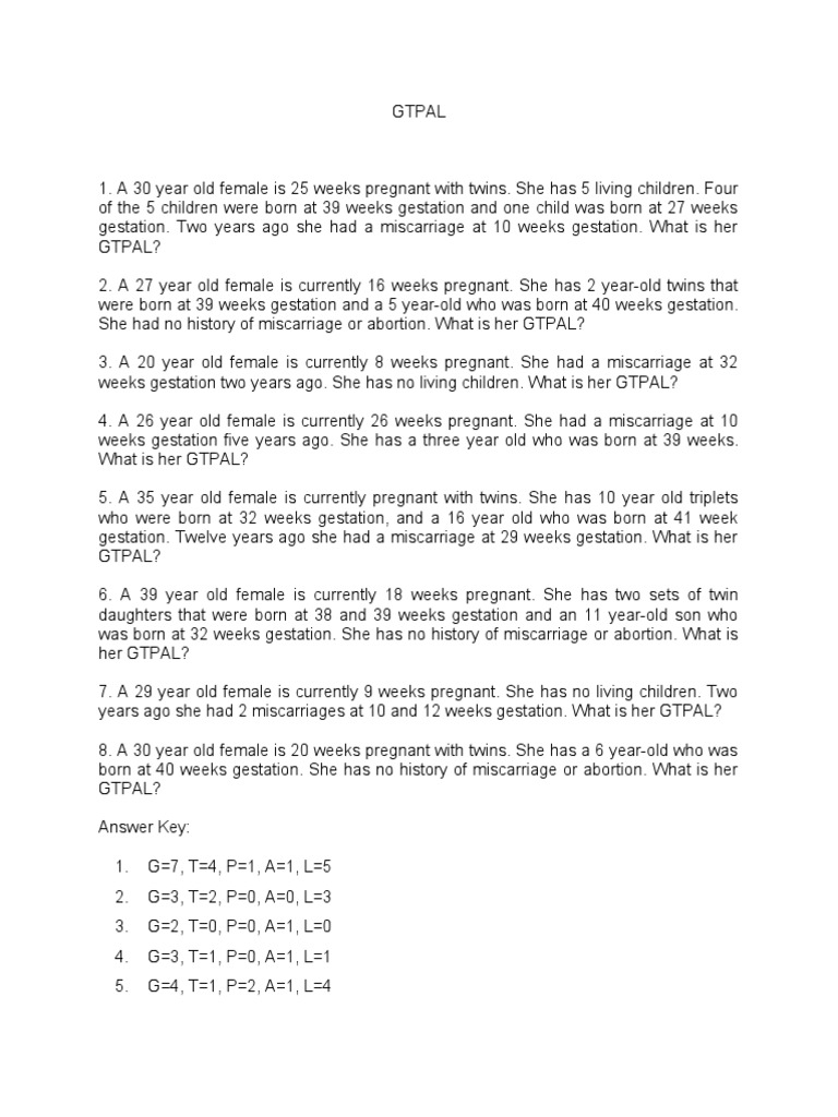 GTPAL | PDF | Miscarriage | Pregnancy