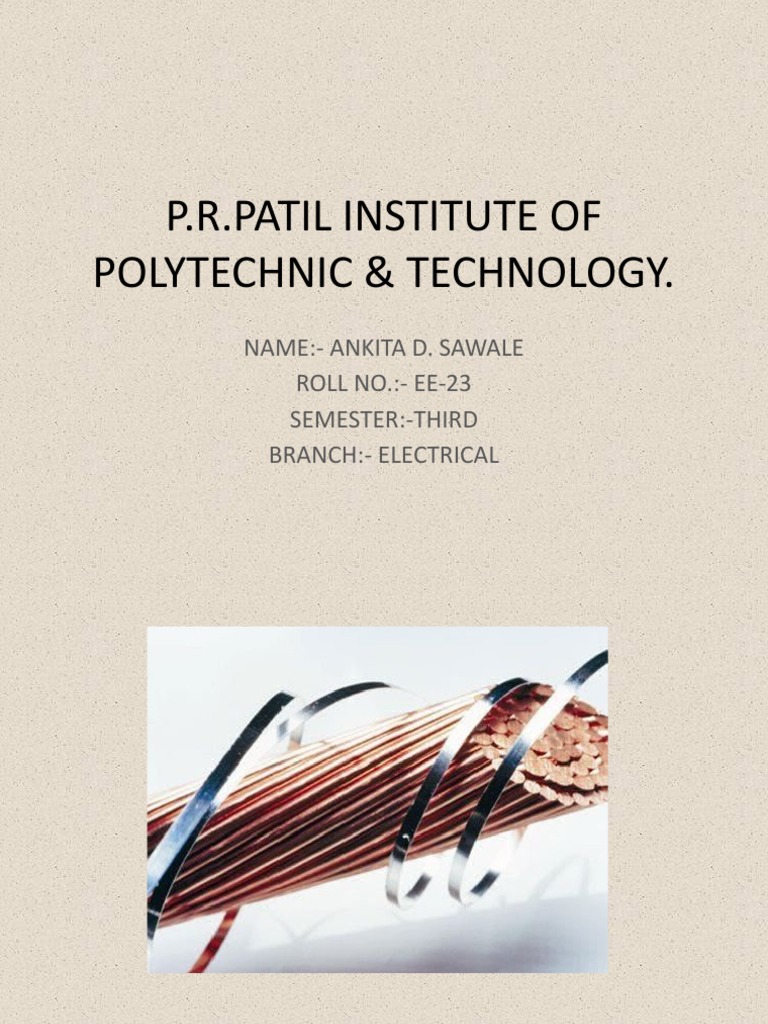 P.R.Patil Institute of Polytechnic & Technology | PDF