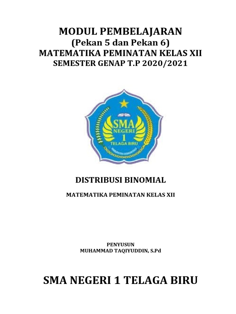 Modul Matematika Kelas 12: Distribusi Binomial | PDF