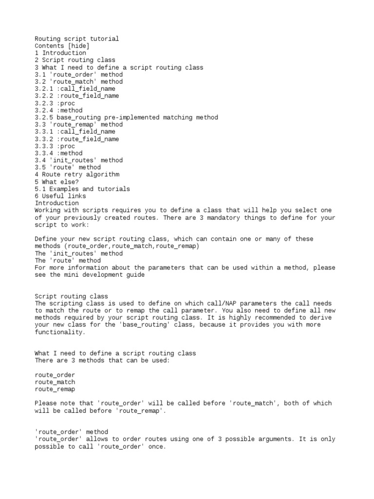 Routing Script Pdf Parameter Computer Programming Software Engineering