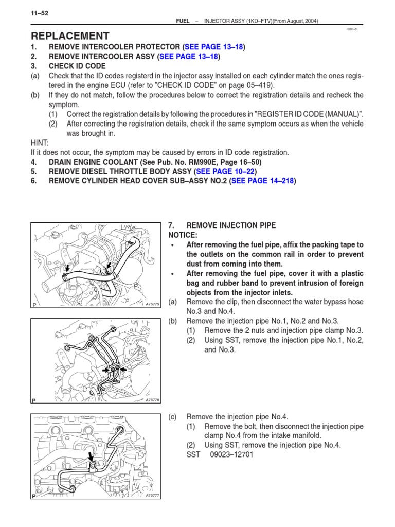 1KD FTV Injector Disassemble Reassemble | PDF | Fuel Injection | Screw