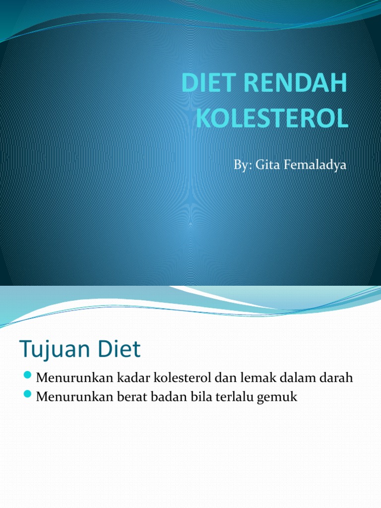 Diet Rendah Kolesterol | PDF | Memasak, Makanan, & Anggur