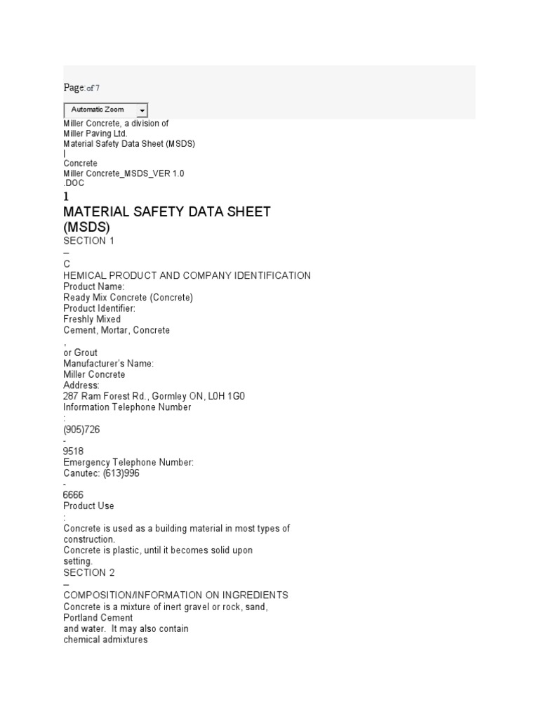 1 Material Safety Data Sheet (MSDS) : Section 1 - C Hemical Product and ...