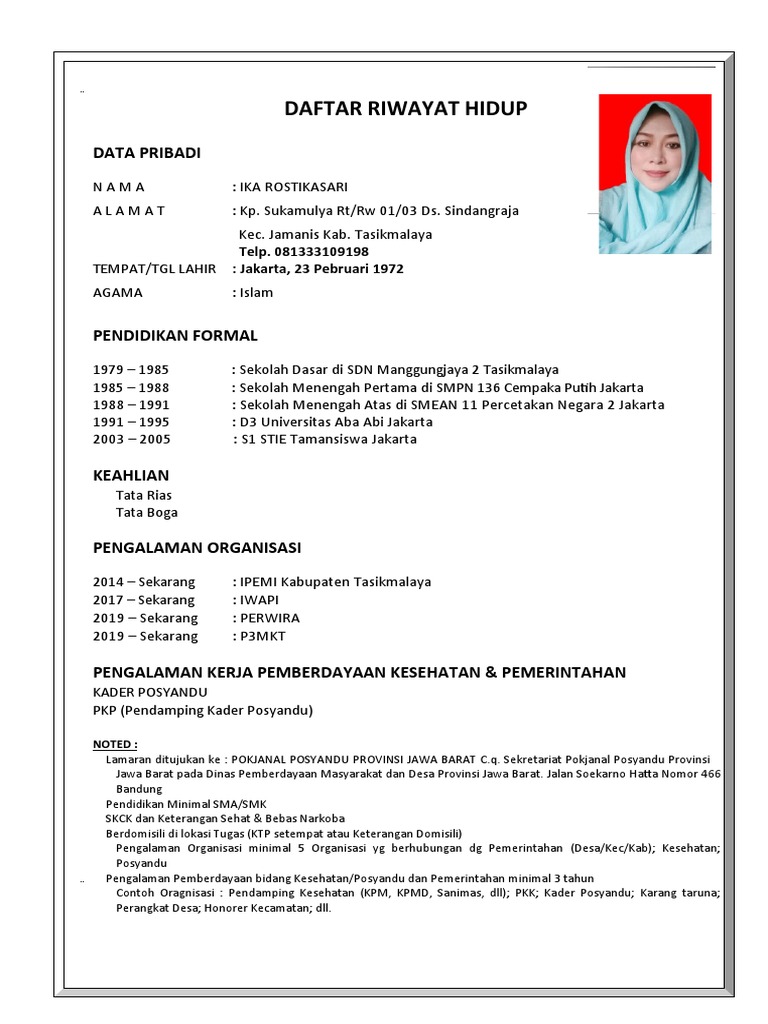 Contoh CV PPJ 2021 | PDF