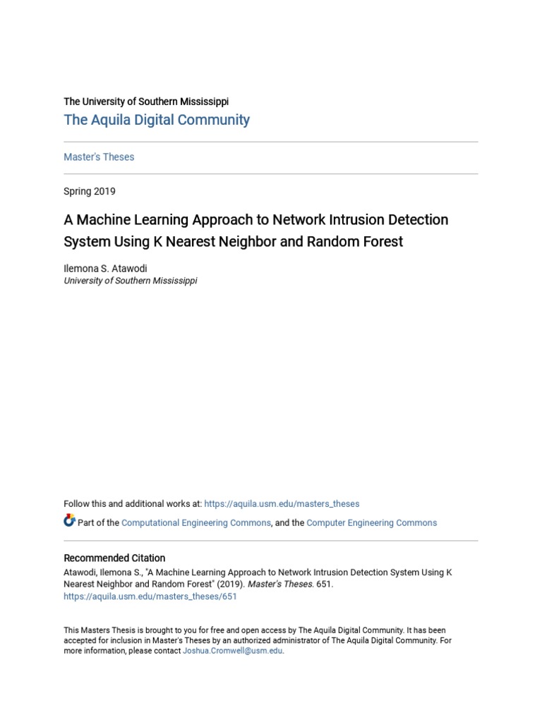 A Machine Learning Approach To Network Intrusion Detection System | PDF ...