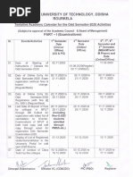BPUT Odd Semester Calendar 2025-26 | PDF | Educational Stages | Higher ...