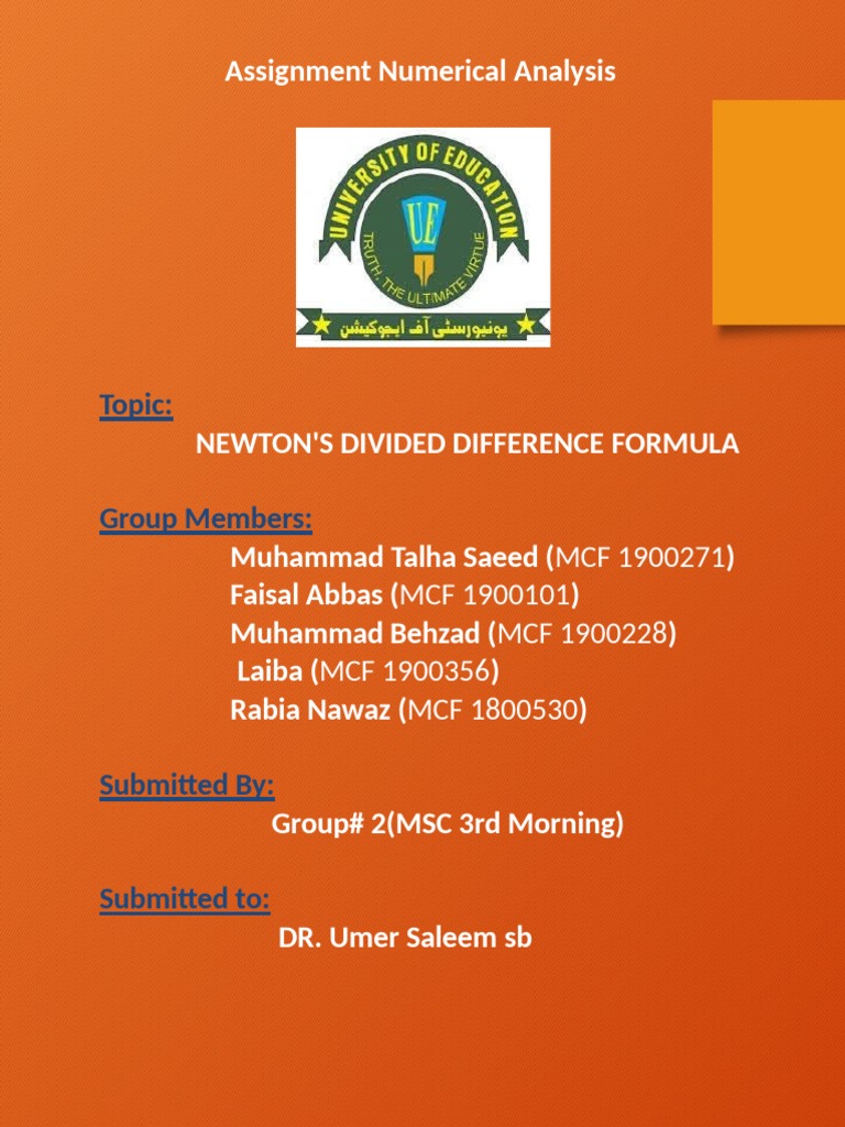 Assignment Numerical Analysis: Topic | PDF | Interpolation | Algorithms