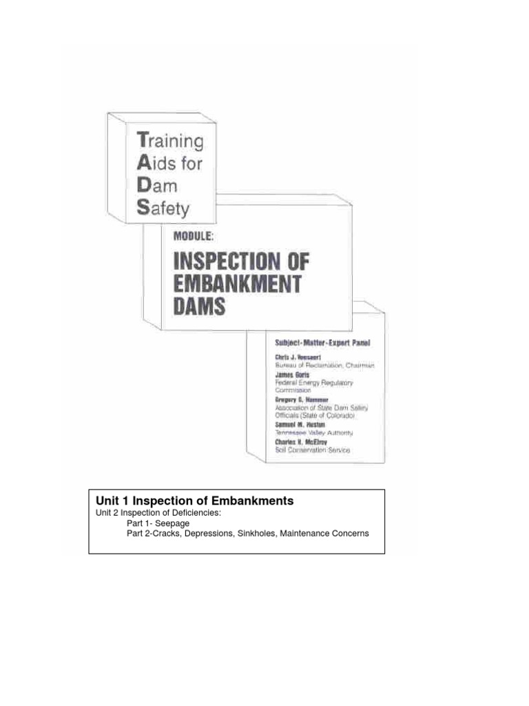 Inspection Embankment Dams | PDF | Spillway | Dam