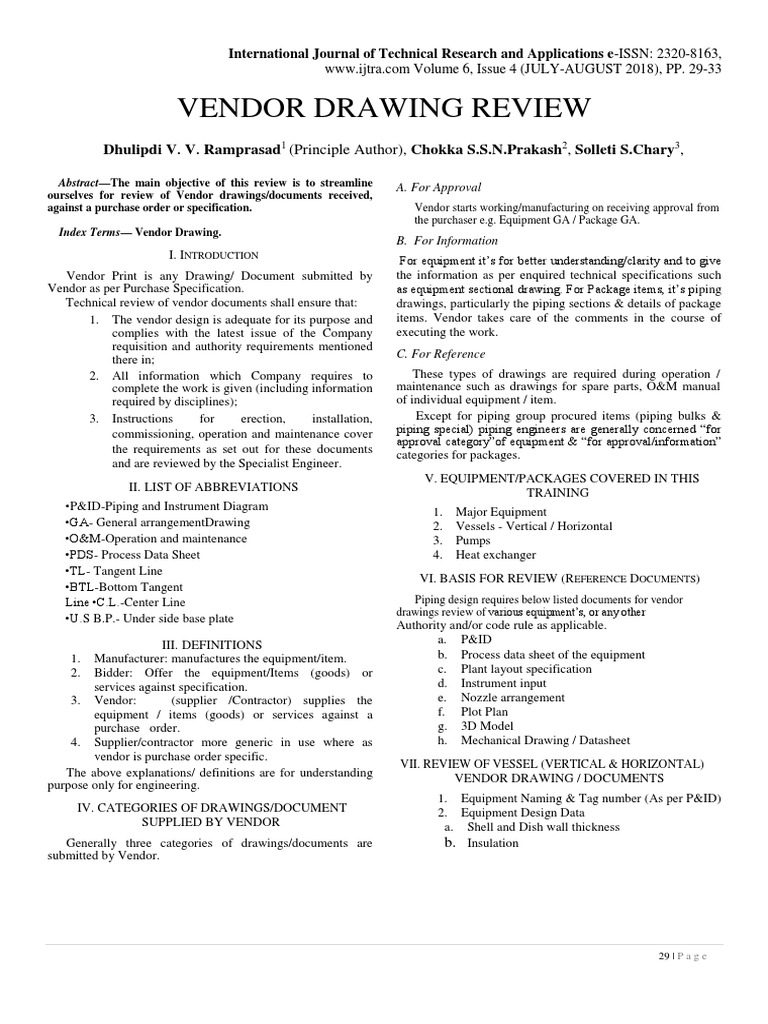 Vendor drawing review | PDF | Specification (Technical Standard) | Pipe ...