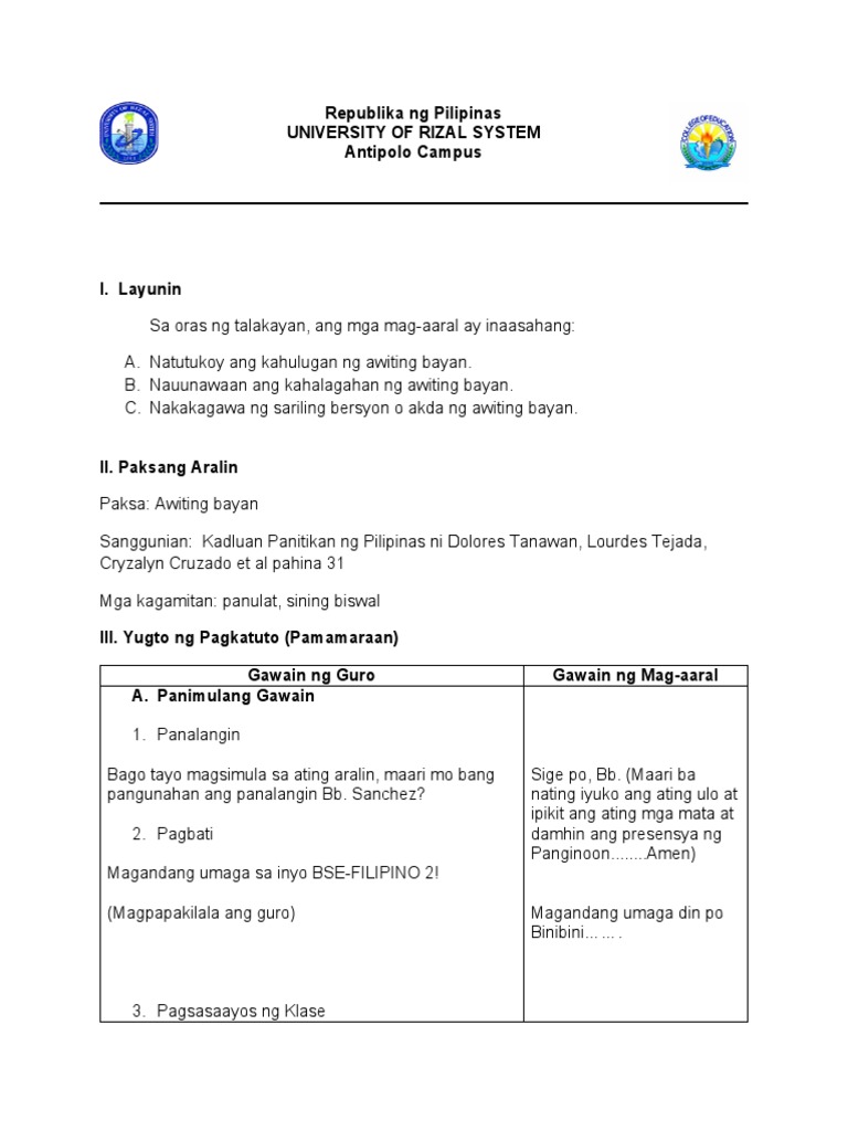 Banghay Aralin ALBONIA | PDF