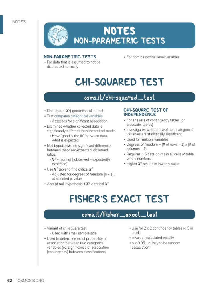 Chi-Squared Test: Notes | Download Free PDF | Chi Squared Test | P Value