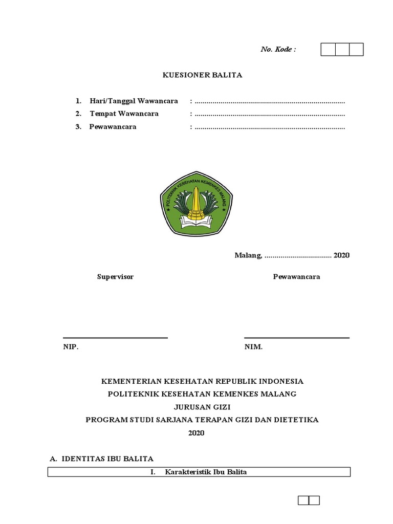 Form Konseling Balita | PDF