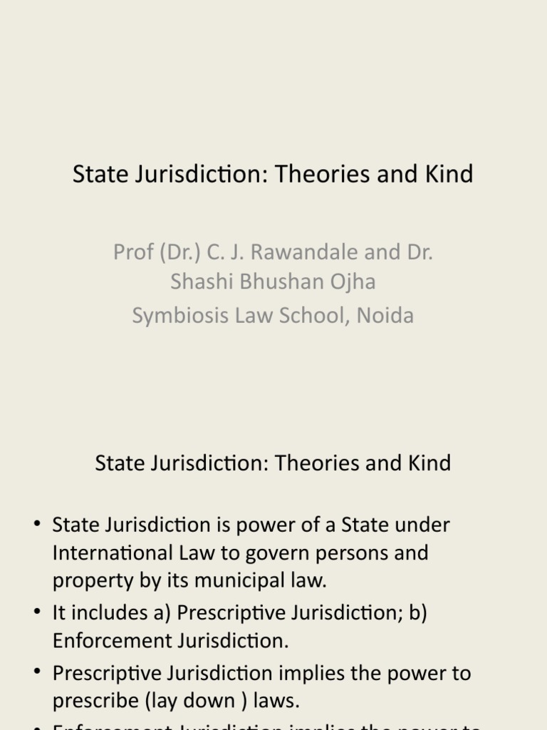 State Jurisdiction: Theories and Kind: Prof (DR.) C. J. Rawandale and ...