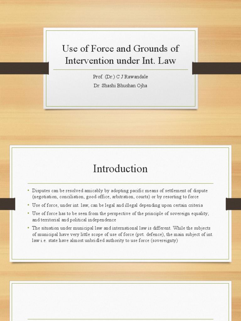 Use of Force in International Law | PDF | International Law | Just War ...