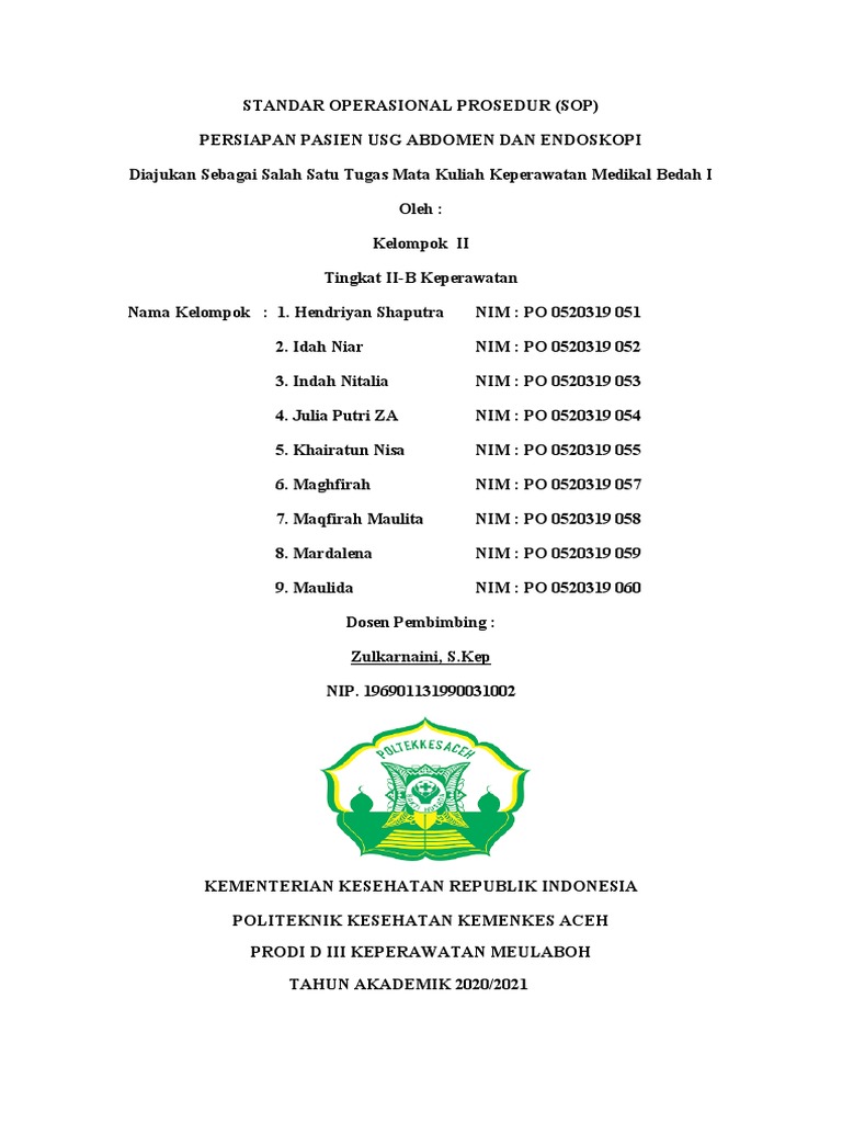 Sop 2 Usg Abdomen Dan Endoskop-1 | PDF