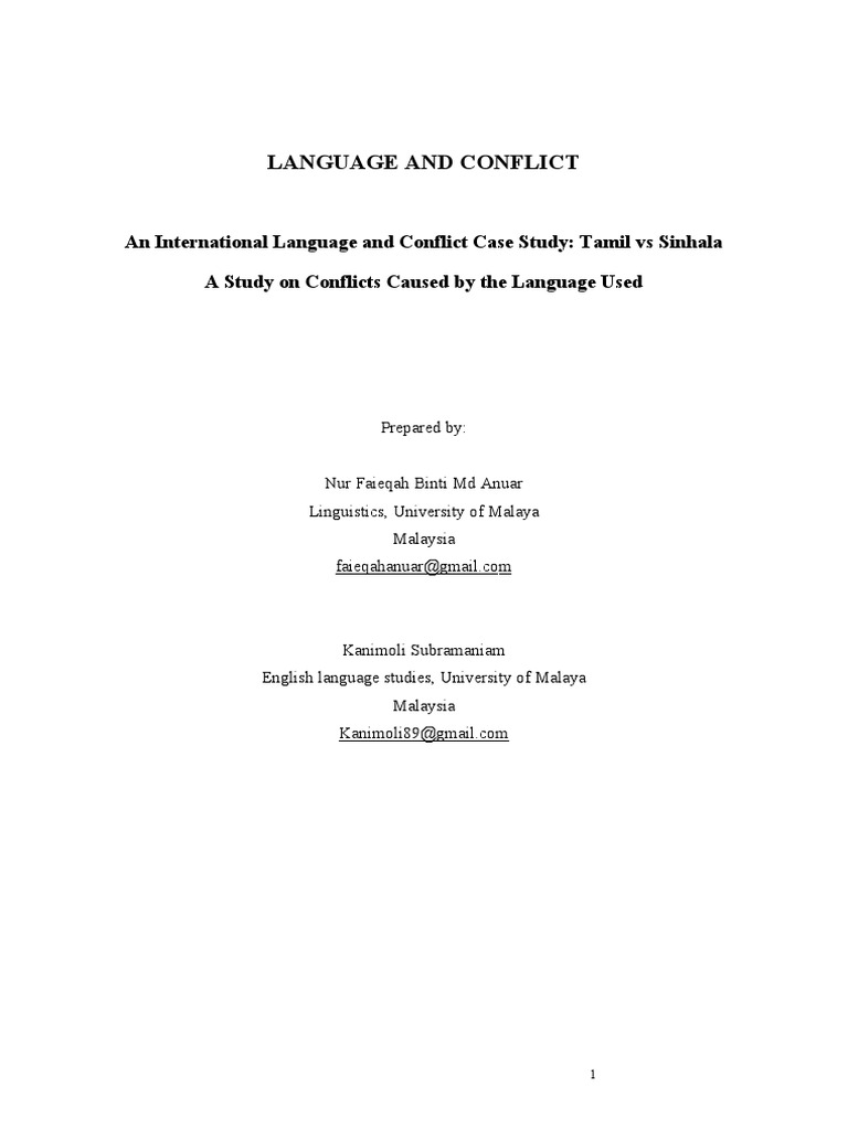 Language and Conflict | PDF | Sri Lanka | Multilingualism