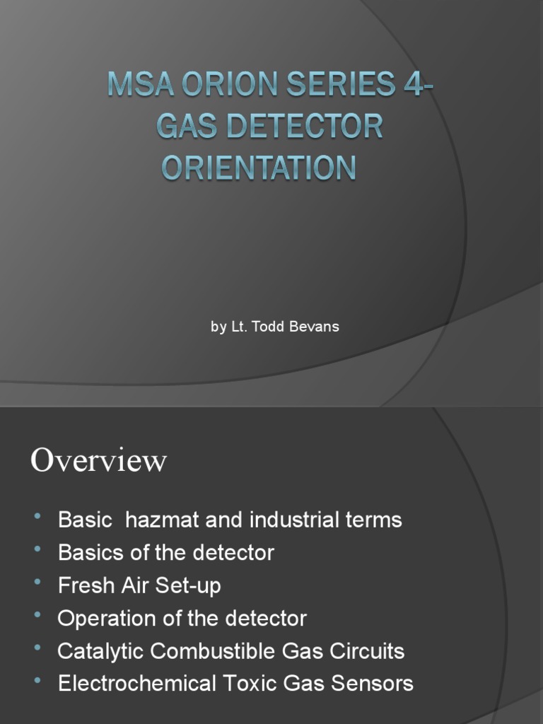 MSA Orion Powerpoint | PDF | Electric Current | Applied And ...