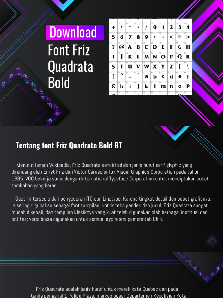 Font Friz Quadrata Bold | PDF | Seni