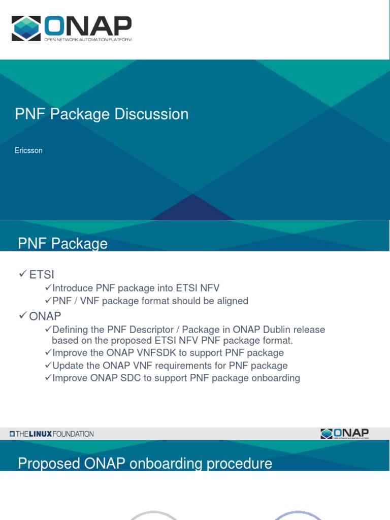 PNF Package Discussion: Ericsson | PDF | Computer Data | Computer Science