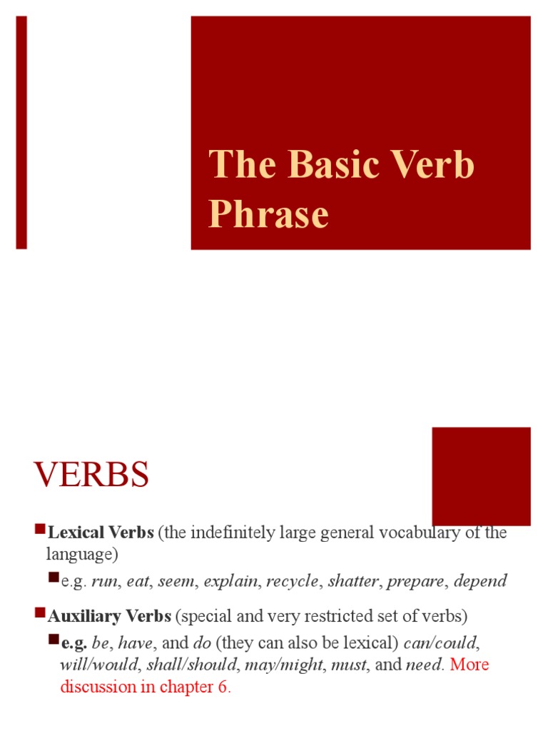 Syntax: Basic Verb Phrase | PDF | Lexical Semantics | Verb