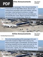 Flight Announcement Script | PDF | Flight Attendant | Man Made Disasters