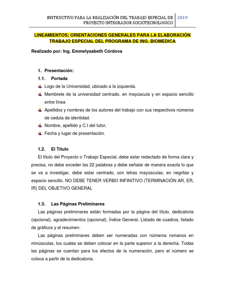 Lineamientos para Los Trabajos de Pist | PDF | Estilo apa | Evaluación