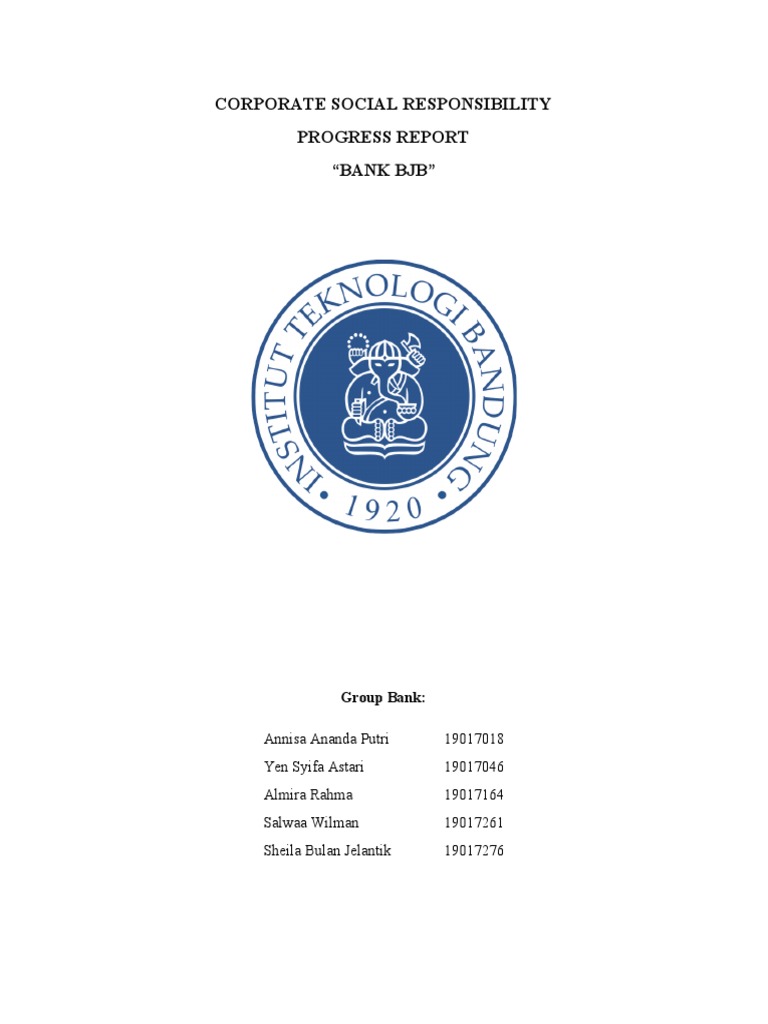 Bank BJB CSR Progress Report 2020 | PDF | Corporate Social ...