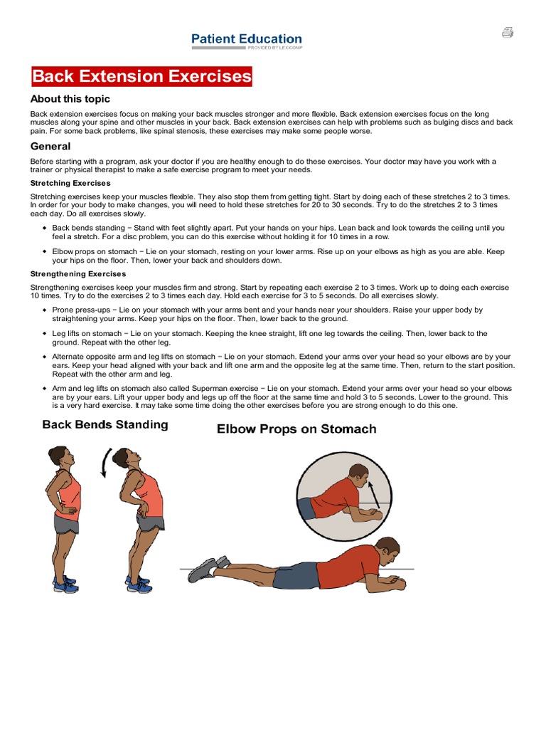 Back Extension Exercises: About This Topic | PDF | Anatomical Terms Of ...