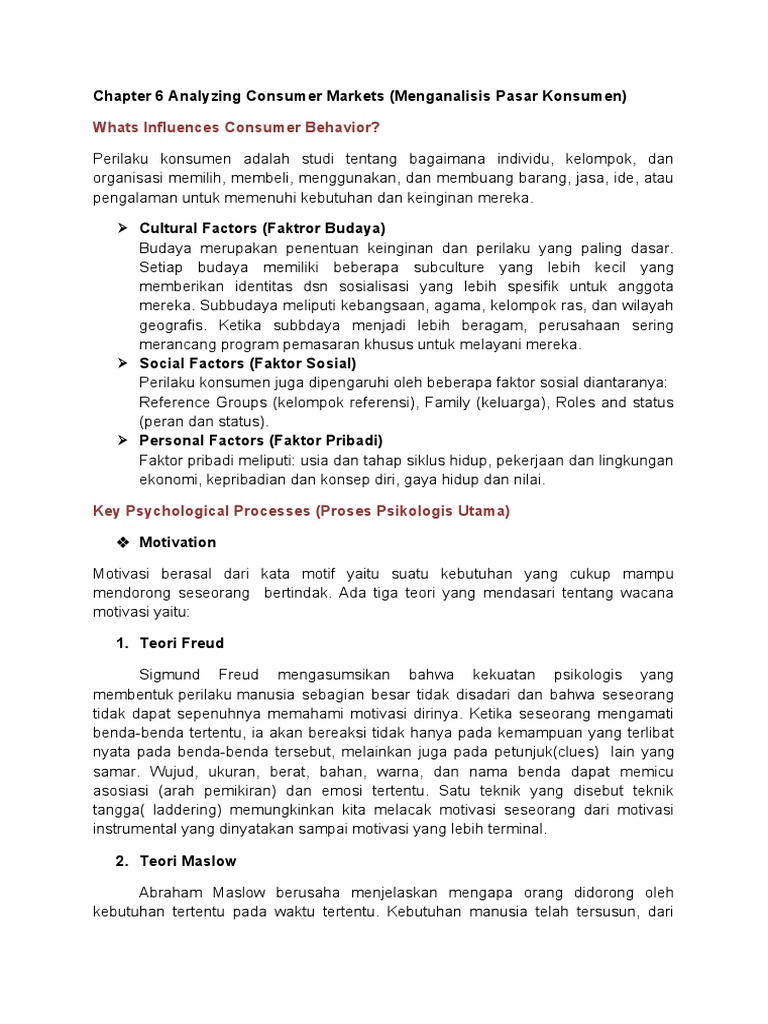 Chapter 6 Analyzing Consumer Markets | PDF | Karier & Perkembangan