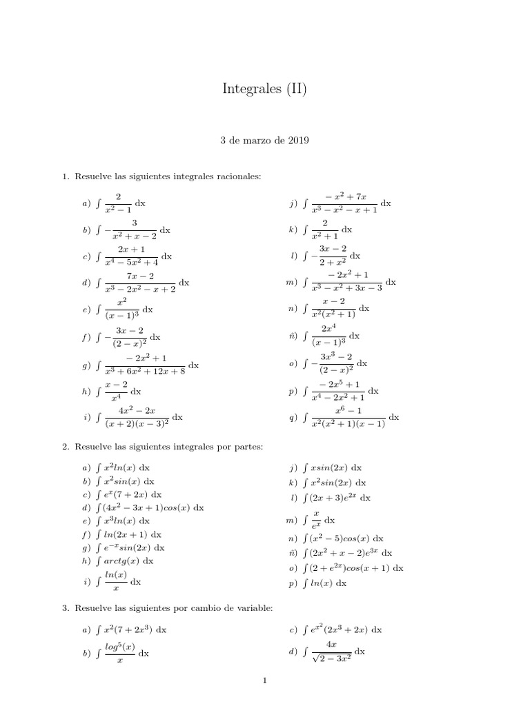Integrales (II) | PDF