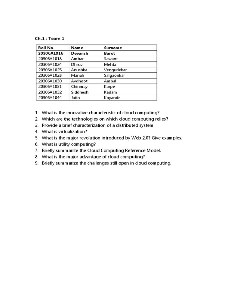 Cloud Computing Questions | PDF | Distributed Computing | Cloud Computing