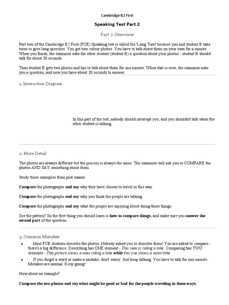 Speaking Test Part 2 | PDF | Question