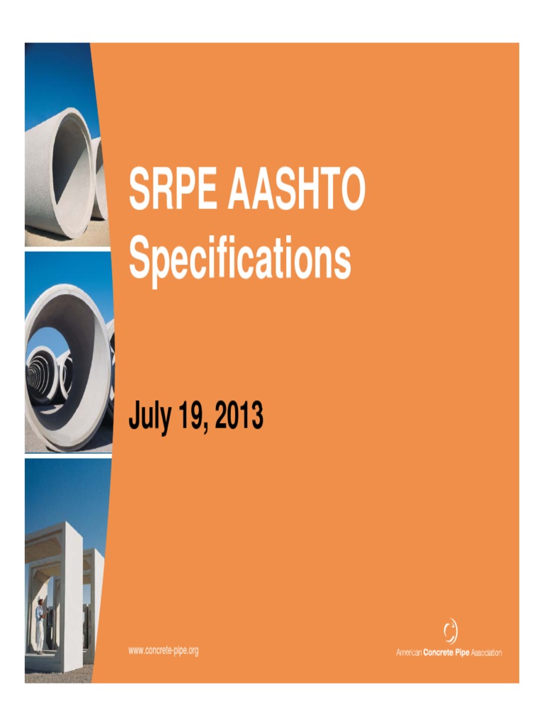2013 AASHTO Specs SRPE Presentation | PDF | Pipe (Fluid Conveyance ...