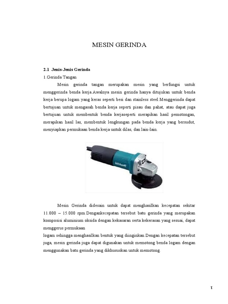 Materi Mesin Gerinda (1) Dasar | PDF | Teknologi & Rekayasa
