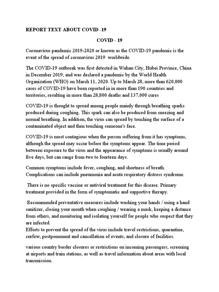 COVID-19 Report: Global Impact and Response | PDF | Respiratory ...