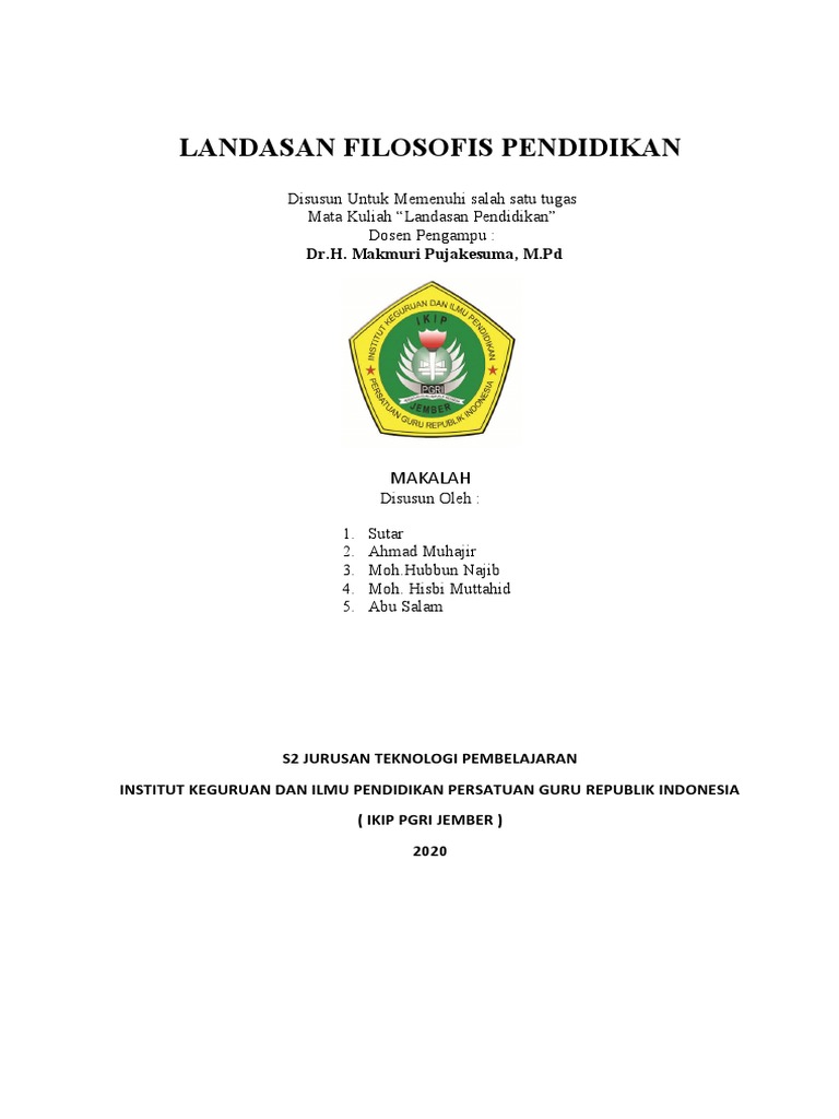 Landasan Filosofis Pendidikan | PDF