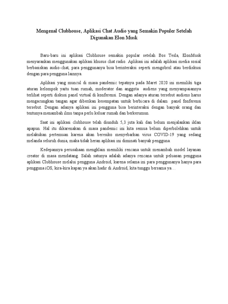 Mengenal Clubhouse | PDF