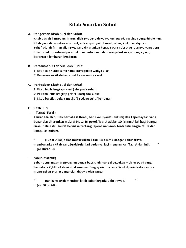 Kitab Suci Dan Suhuf | PDF | Ilmu Sosial | Agama & Spiritualitas