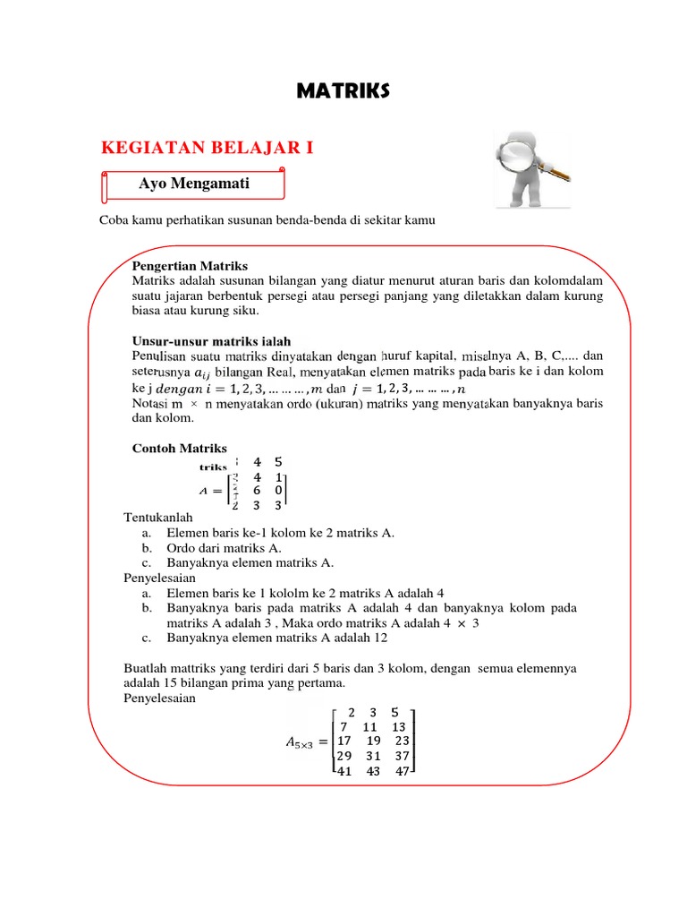 Bahan Ajar Matriks 2 | PDF