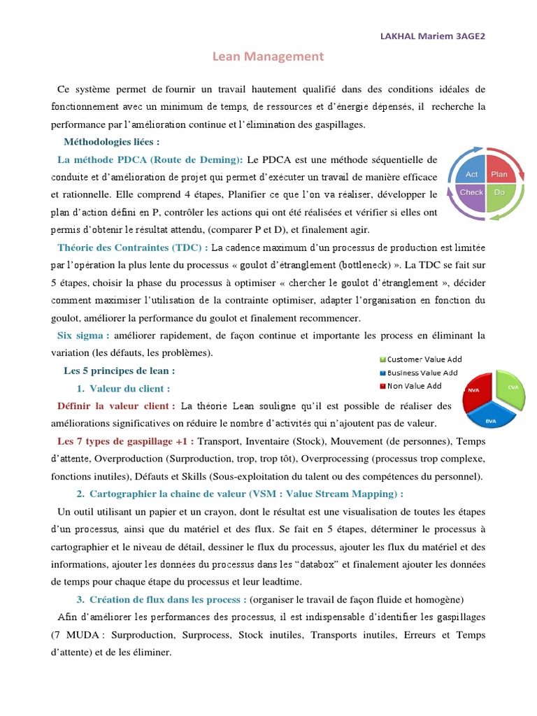 Lean Management et Amélioration Continue | PDF | Lean (production ...