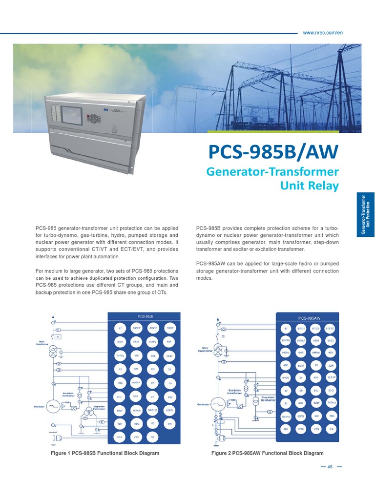 PCS-985 Generator-Transformer Unit Protection: Comprehensive Protection ...