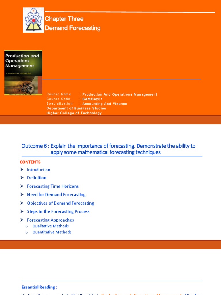 Chapter 3 - Demand Forecasting | PDF | Moving Average | Forecasting