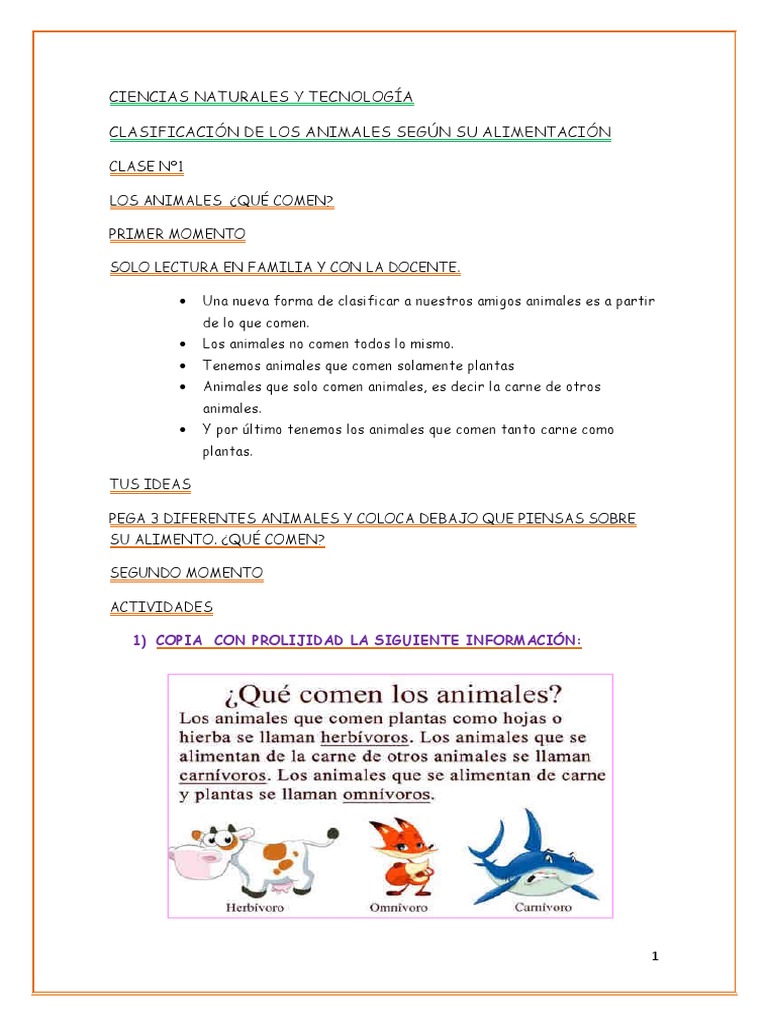 Clasificación Alimentaria Animal | PDF